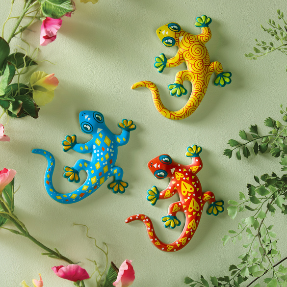 Gecko mural Gainsborough, bleu | Vitrine Magique