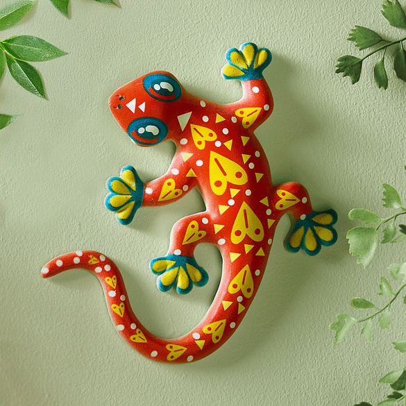 Gecko mural Gainsborough, orange | Vitrine Magique