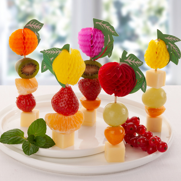 Lot de 12 piques à cocktail "Fruits" | Vitrine Magique