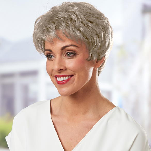 Perruque naturelle "Emma", poivre et sel | Vitrine Magique