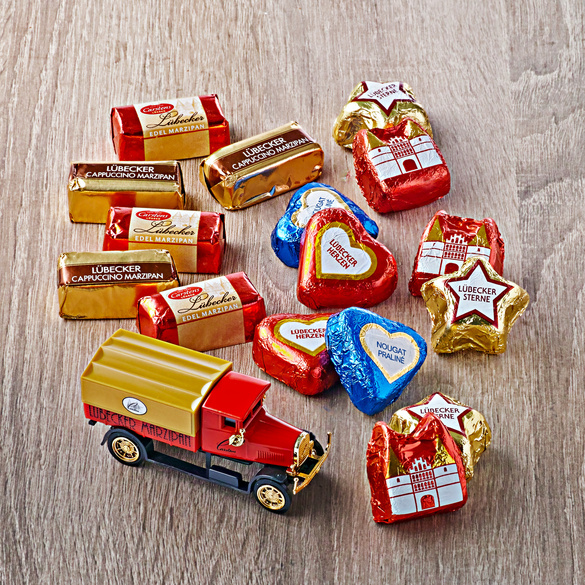 "Camion vintage" Massepain de Lübeck, 17 pièces | Vitrine Magique