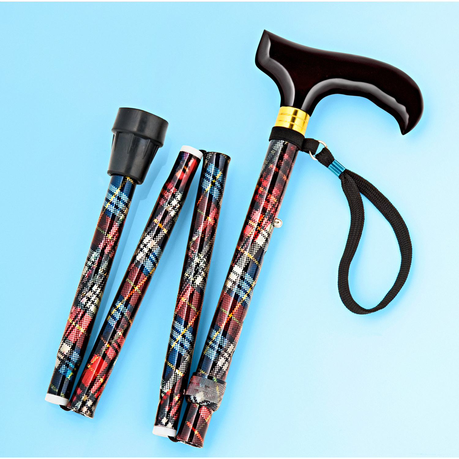 Canne pliable, à carreaux | Vitrine Magique