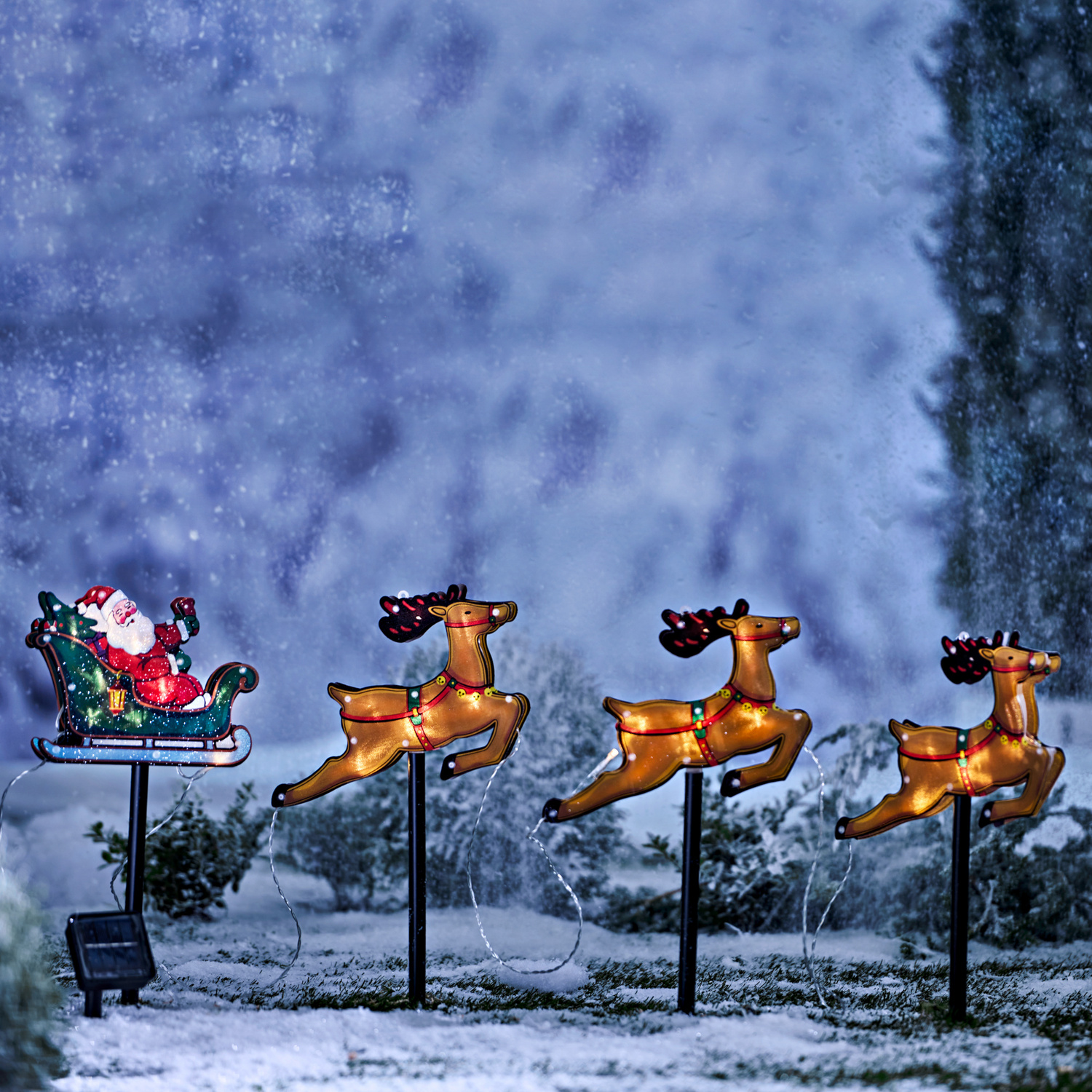 Décoration solaire "Traîneau de rennes" | Vitrine Magique